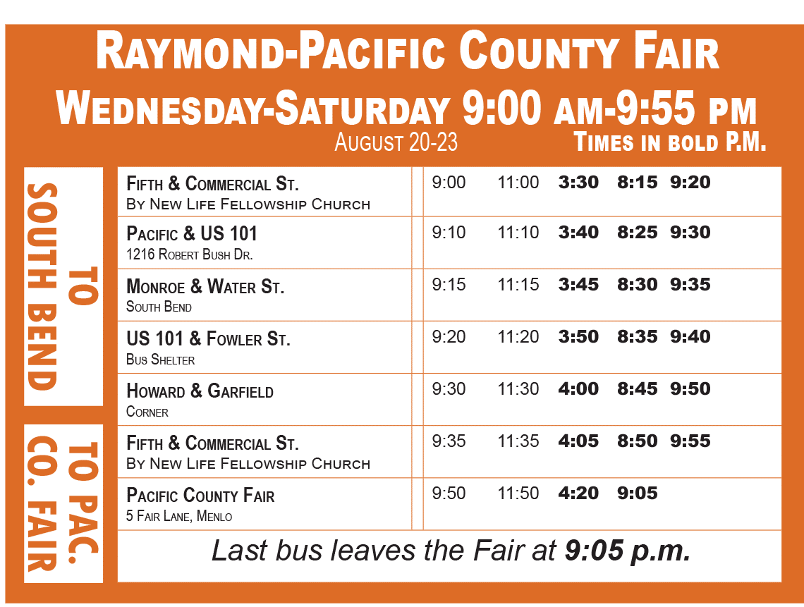 Pacific Transit Offering Additional Service During County Fair ...