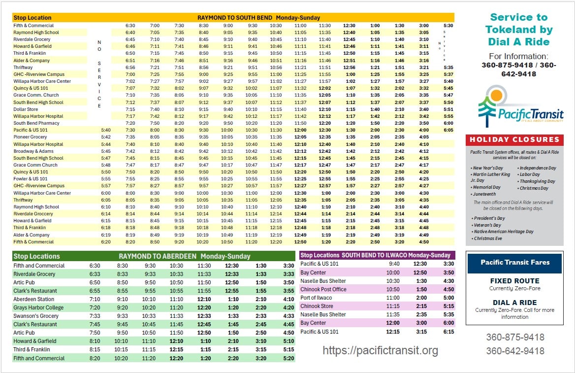 Route Schedule – Pacific Transit